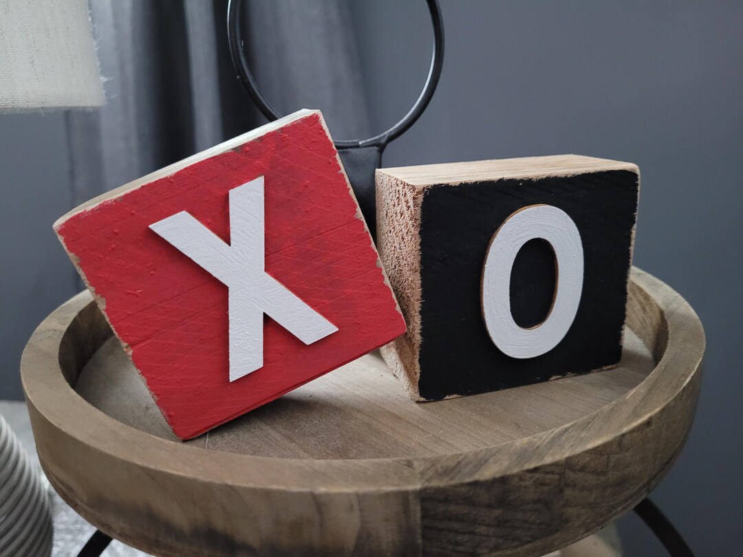 XO Distressed Wood Blocks - Etsy