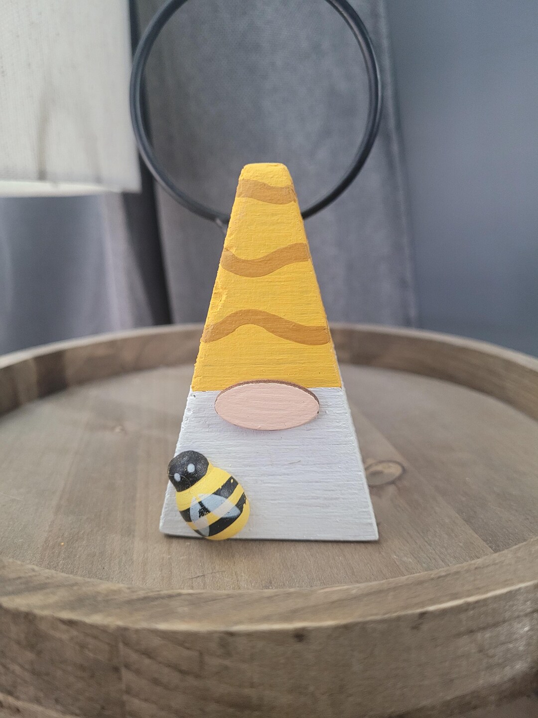 Hand Painted Bee Gnome: Freestanding Wood Spring Decor .summer. Insects ...