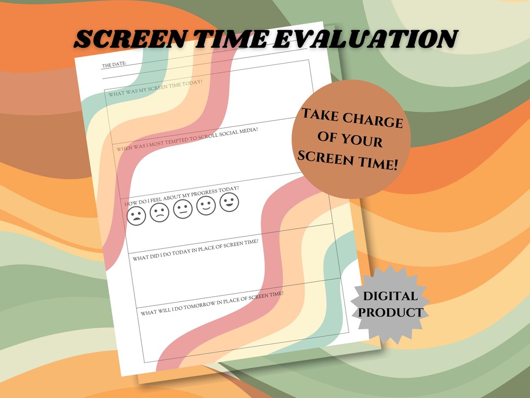 Screen Time Detox Tracker Check-in Worksheet for Digital Detox and ...