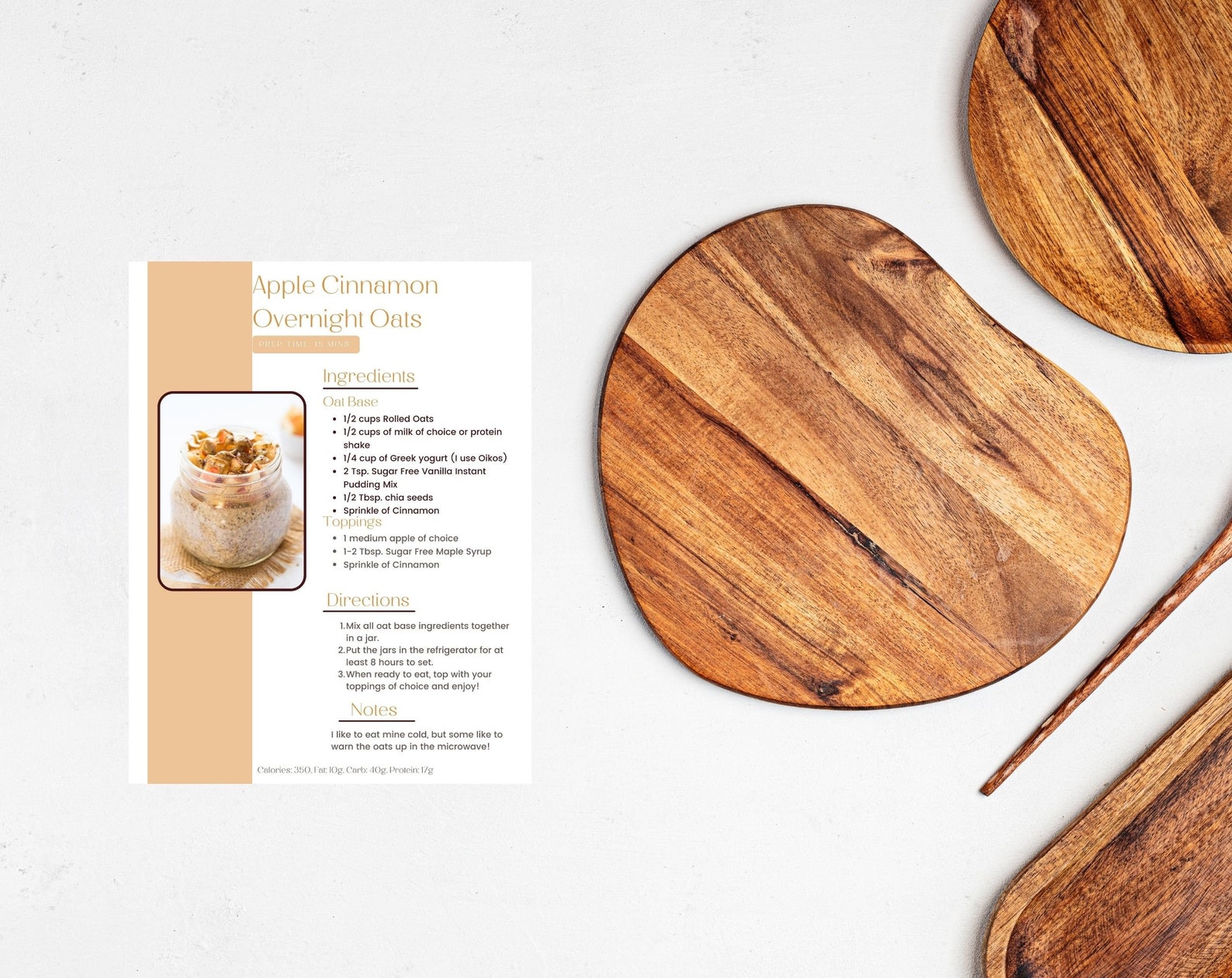 Minimalist Editable Recipe Template With Photo, Printable Recipe ...