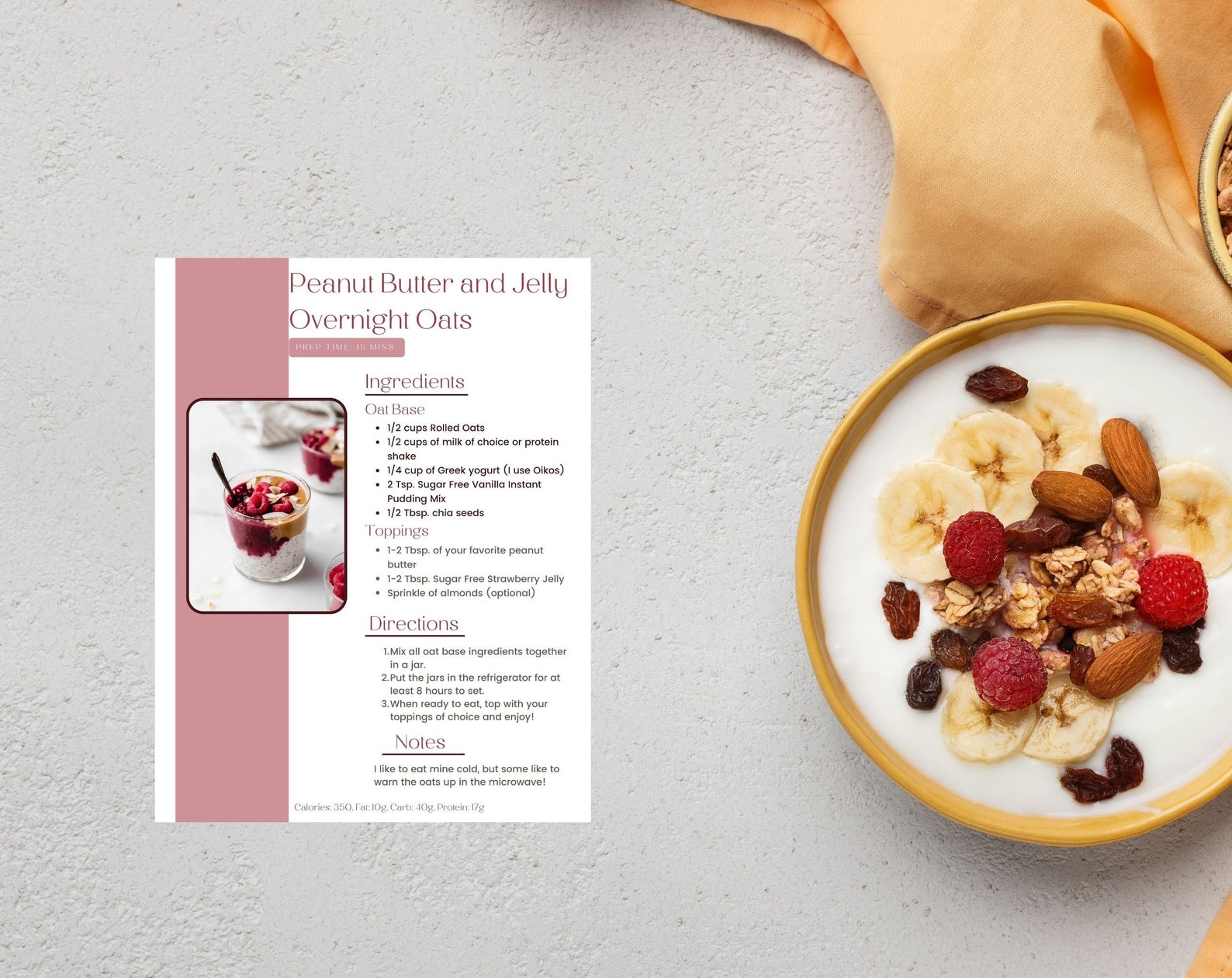 Minimalist Editable Recipe Template With Photo, Printable Recipe ...