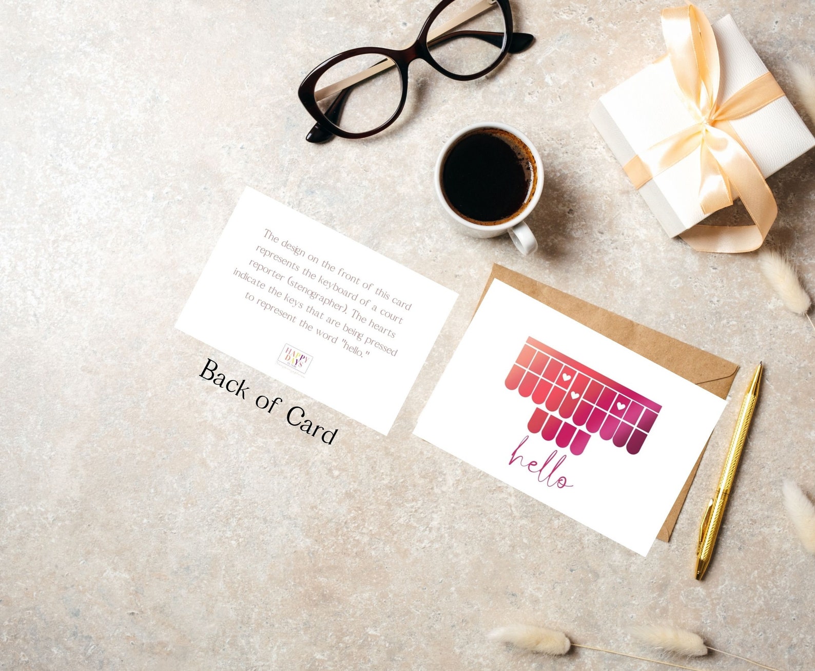 Printable Court Reporter Greeting Card, Instant Download 4x6 Inch Hello ...