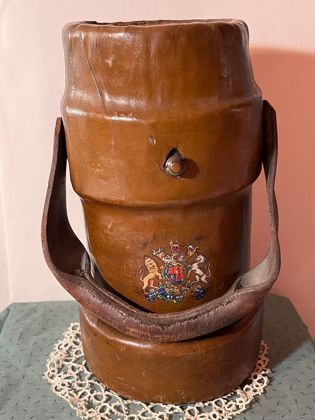 Antique Military Leather Cordite Bucket (clarkson Case) Cordite Charge ...