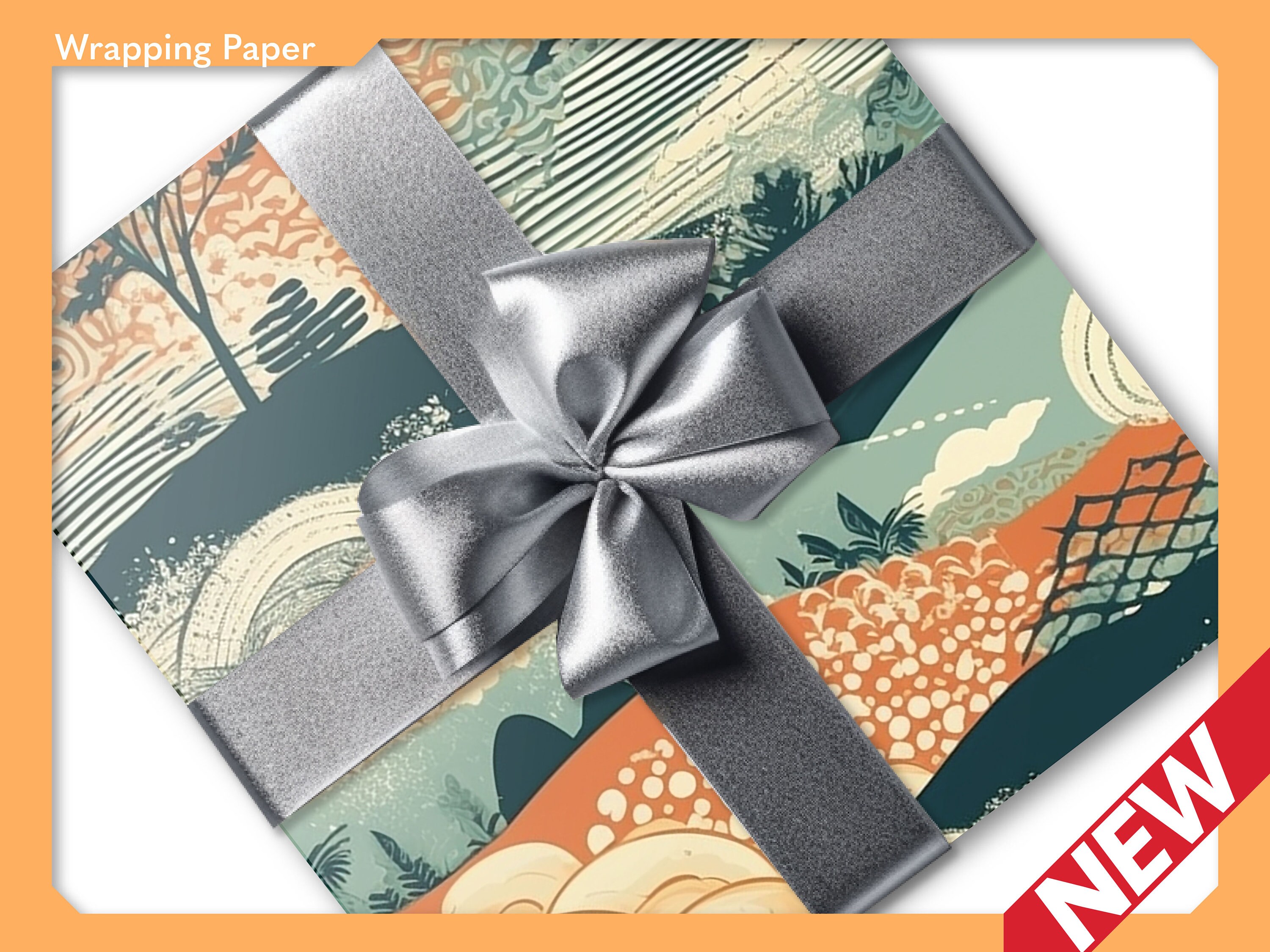 Asian-inspired Zen Garden Pattern Wrapping Paper Fun Wrapping Paper ...