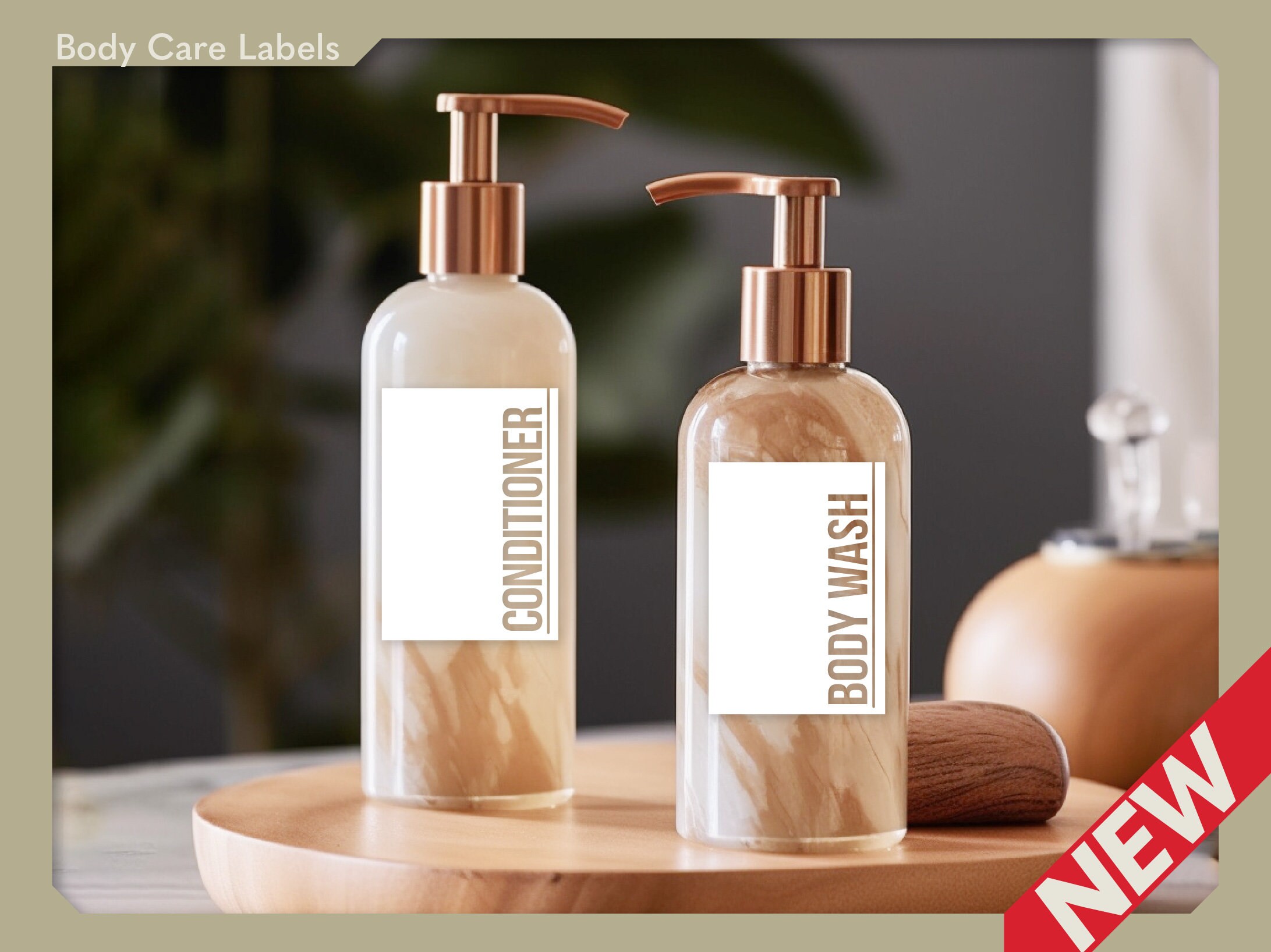 Transparent Text on Matte White Labels Stylish White & Clear Body Care ...