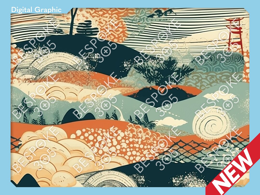 Asian-inspired Zen Garden Seamless Pattern, Fun Stylish Pattern for ...