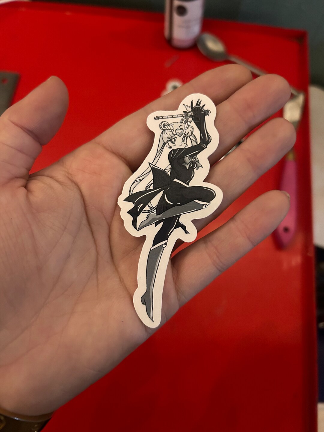 Sailor Moon Sticker Large Black and White Latex - Etsy