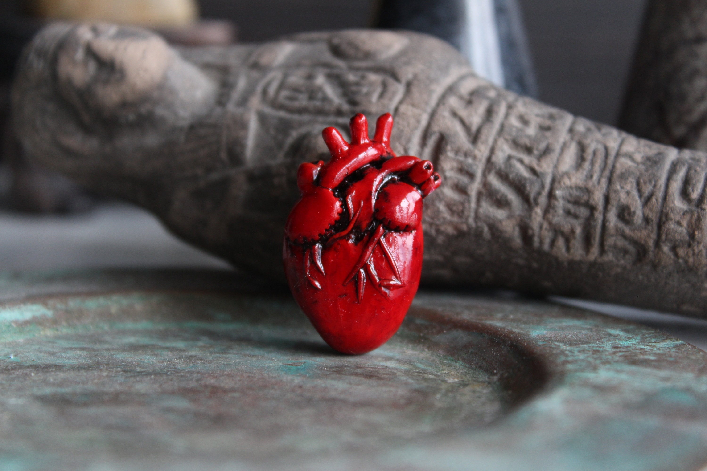 Anatomical Human Heart Heart Miniature Clay Heart Cardiac Nurse Id ...