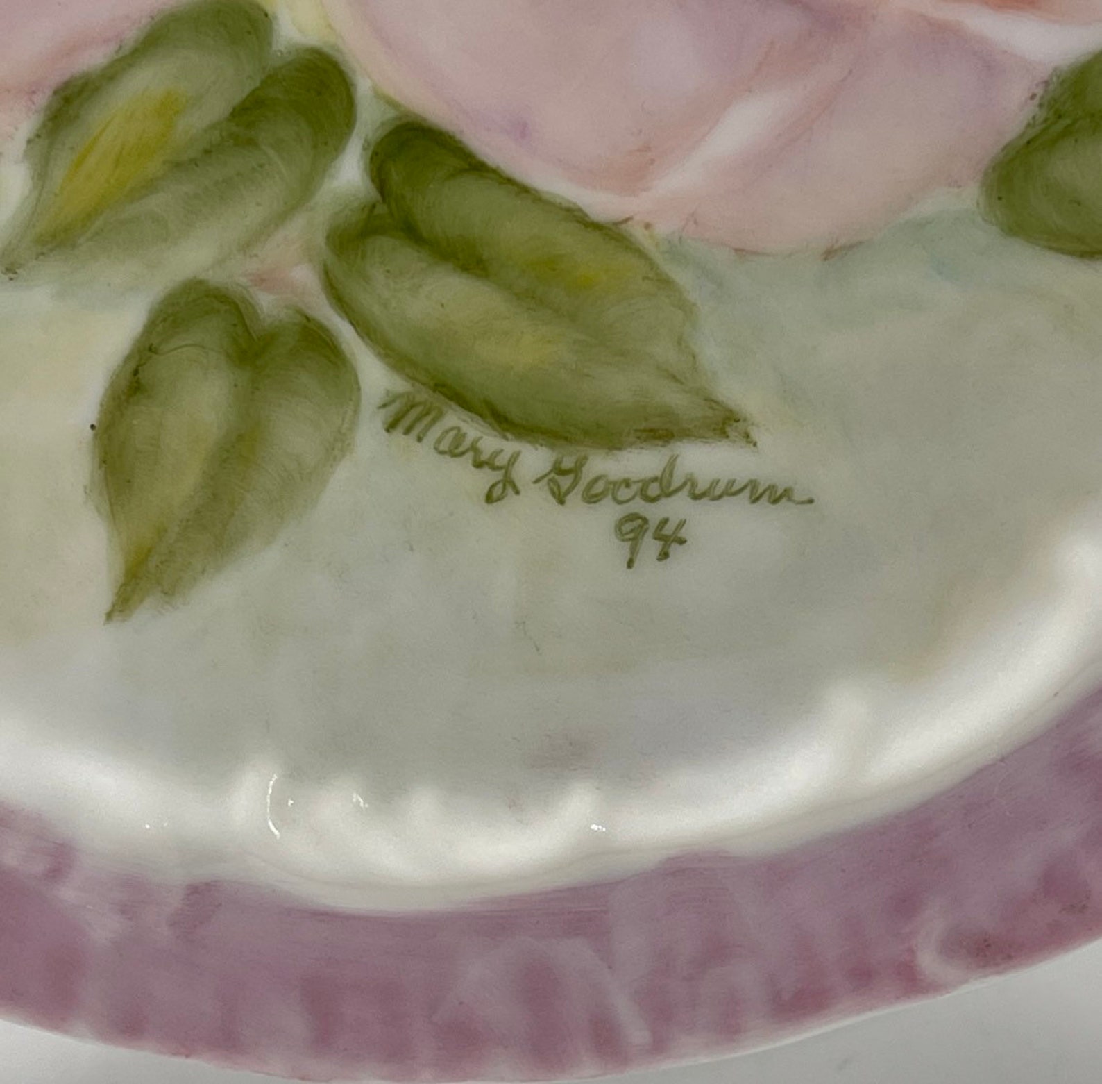 Vintage Hand Painted Pink Roses Plate Trivet Wall Hanging Mary - Etsy