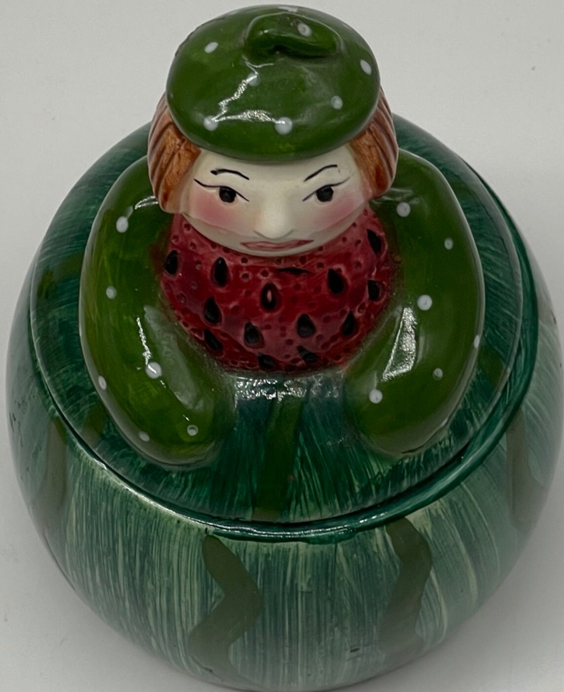 Vintage Vegetable or Fruit Lady Condiment Jelly Jar Anthropomorphic ...
