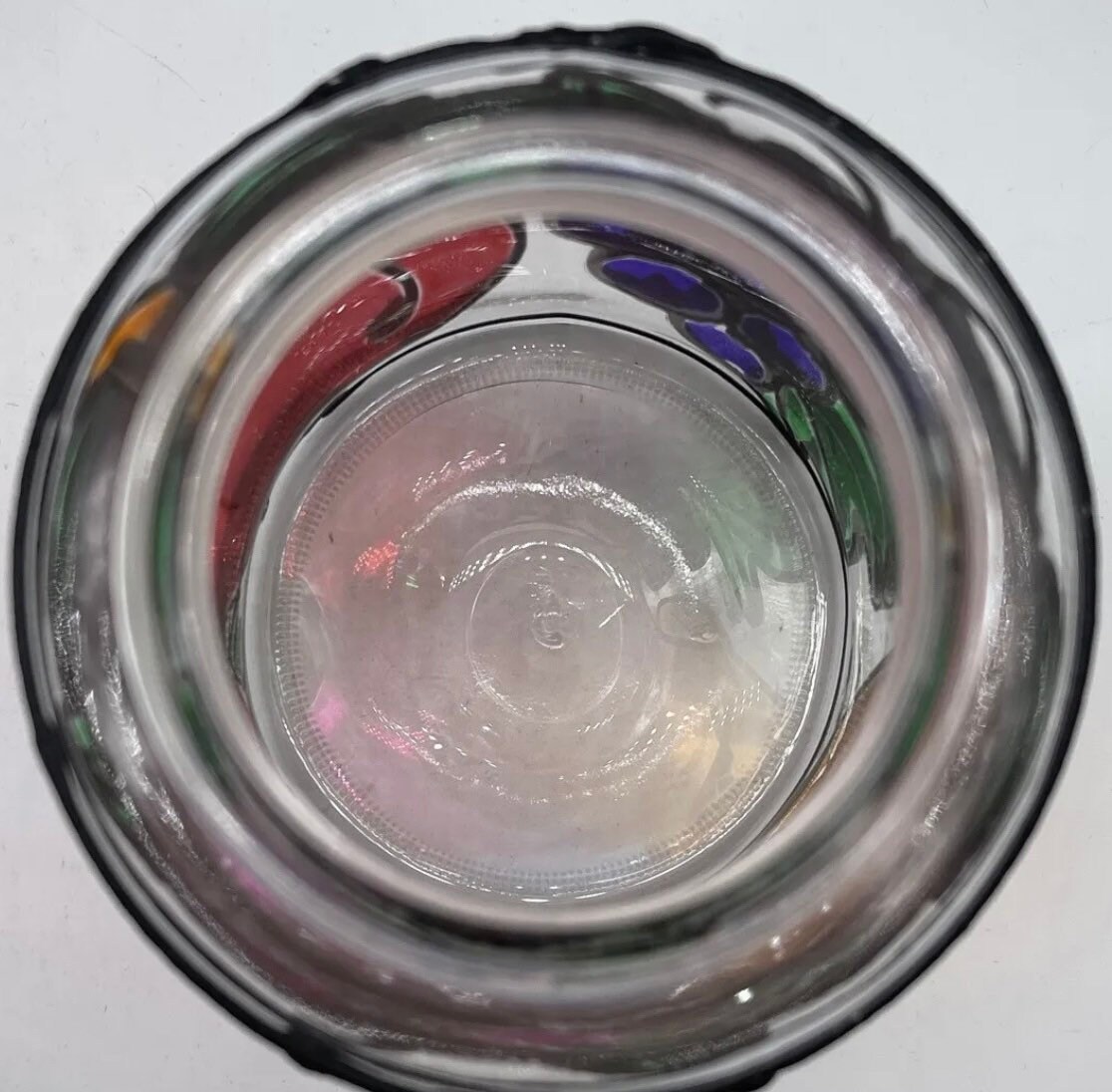 Vintage 1970s Hand Painted Fruit Glass Jar Stained Glass Look Boho Hippy MCM - Etsy