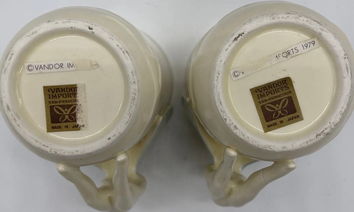 Rare Vandor Fairy Ceramic Mugs Cups Winged Angel Handles 1979 Fantasy ...