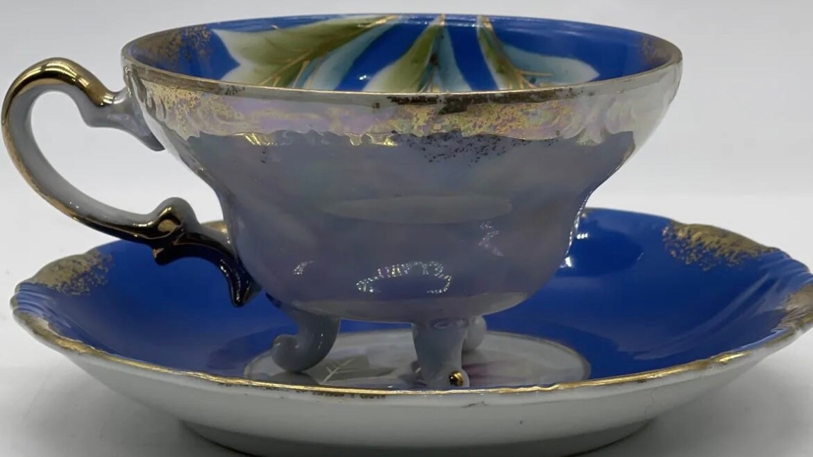Vintage Japan Royal Sealy Lustreware Blue Teacup & Saucer - Etsy