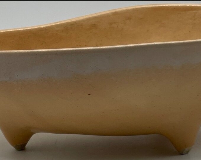 Vintage Glazed California Pottery Kidney Shaped Planter Mid Century ...