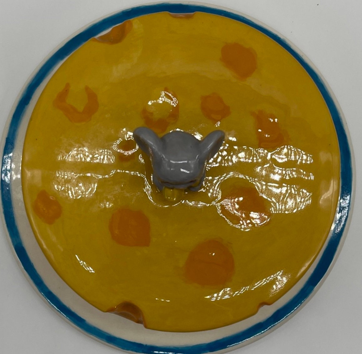 Vintage Ceramic Mouse Round Cheese Dish Plate Yellow With - Etsy