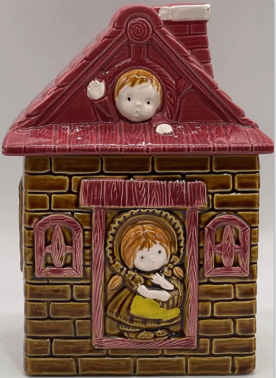 Vintage Japan House Cookie Jar Canister Hansel & Gretel Kitschy Cute - Etsy