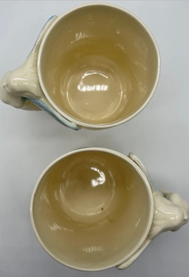 Rare Vandor Fairy Ceramic Mugs Cups Winged Angel Handles 1979 Fantasy ...