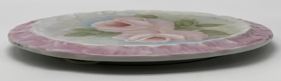Vintage Hand Painted Pink Roses Plate Trivet Wall Hanging Mary - Etsy