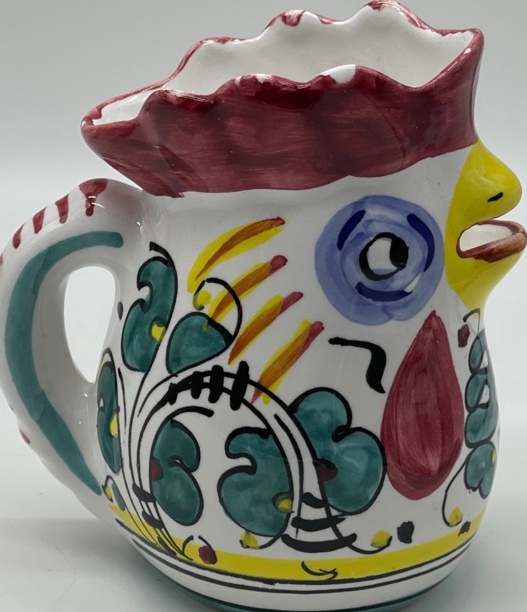 Vintage Italy Rooster Chicken Creamer Pitcher Deruta Style Williams ...
