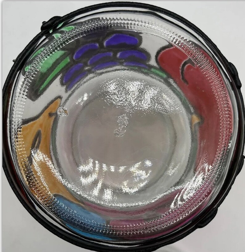 Vintage 1970s Hand Painted Fruit Glass Jar Stained Glass Look Boho Hippy MCM - Etsy