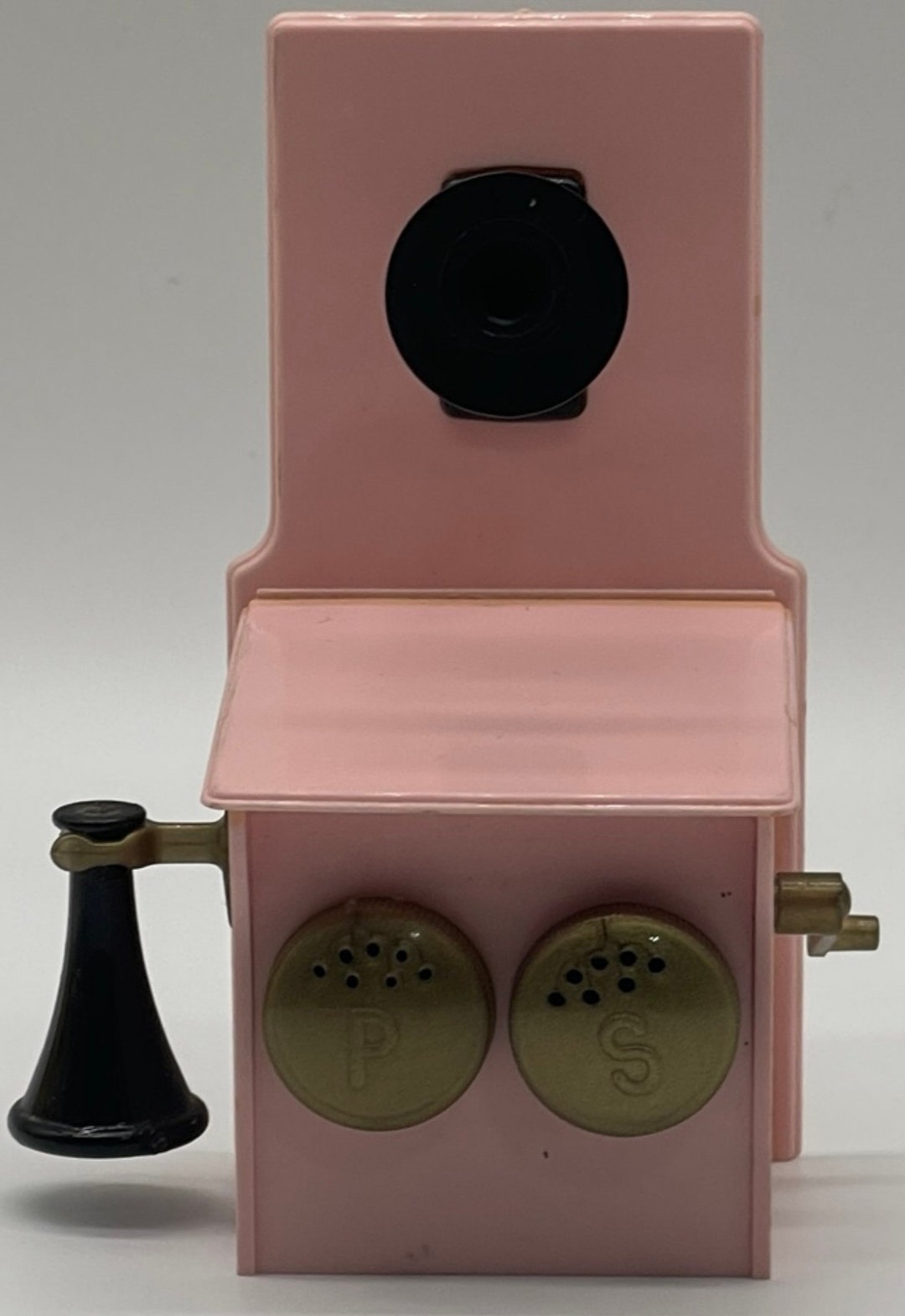 Vintage Old School Crank Telephone Plastic Salt and Pepper Shakers Pink ...