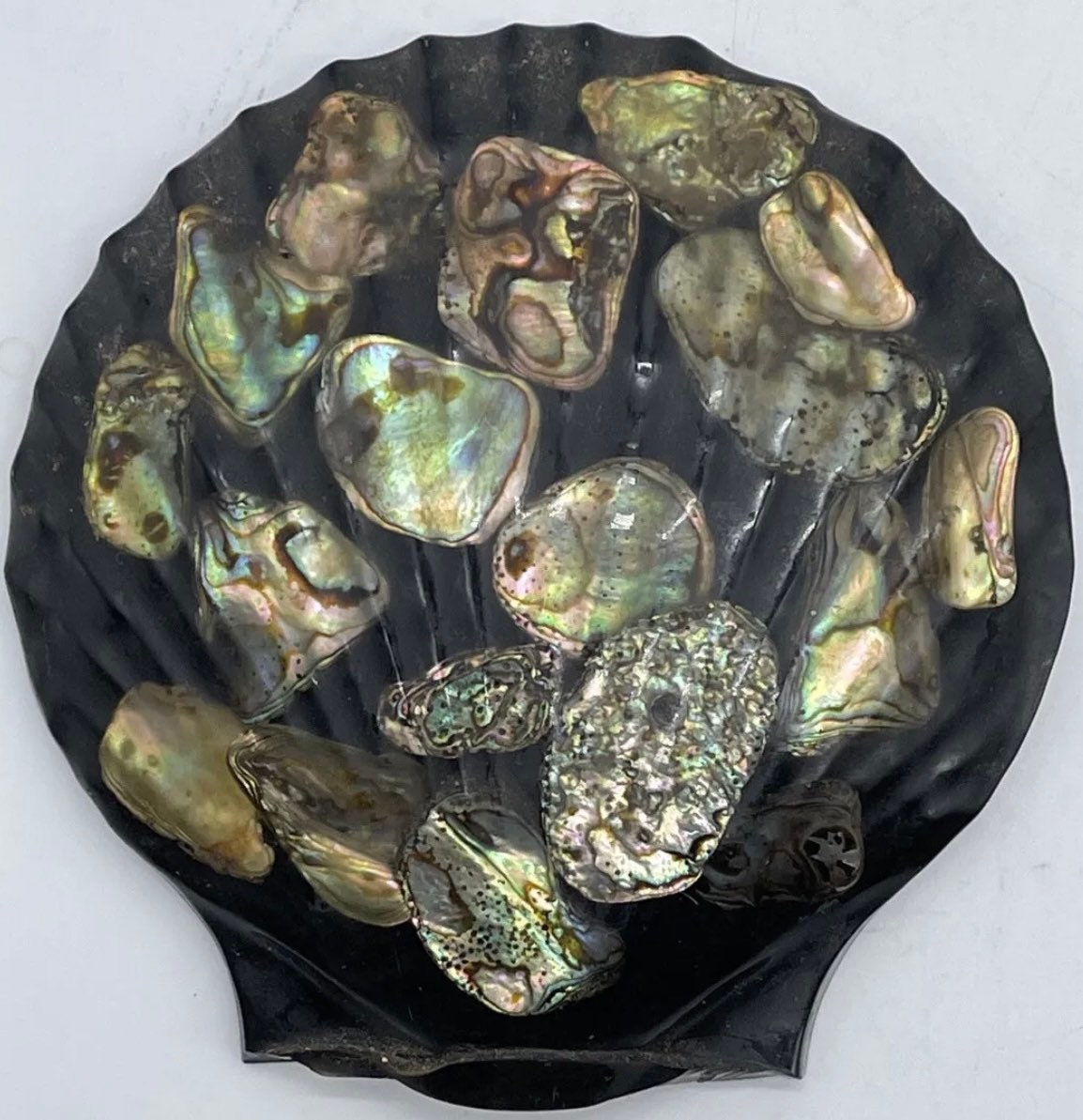 Abalone Black Lucite Shell Shaped Art Non-hanging Desk Decor Paper ...