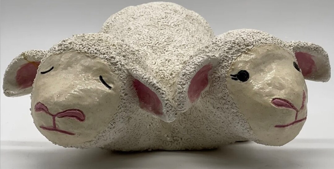 OOAK Two Headed Sheep Sculpture Creepy Lamb Made by Austin Artist - Etsy