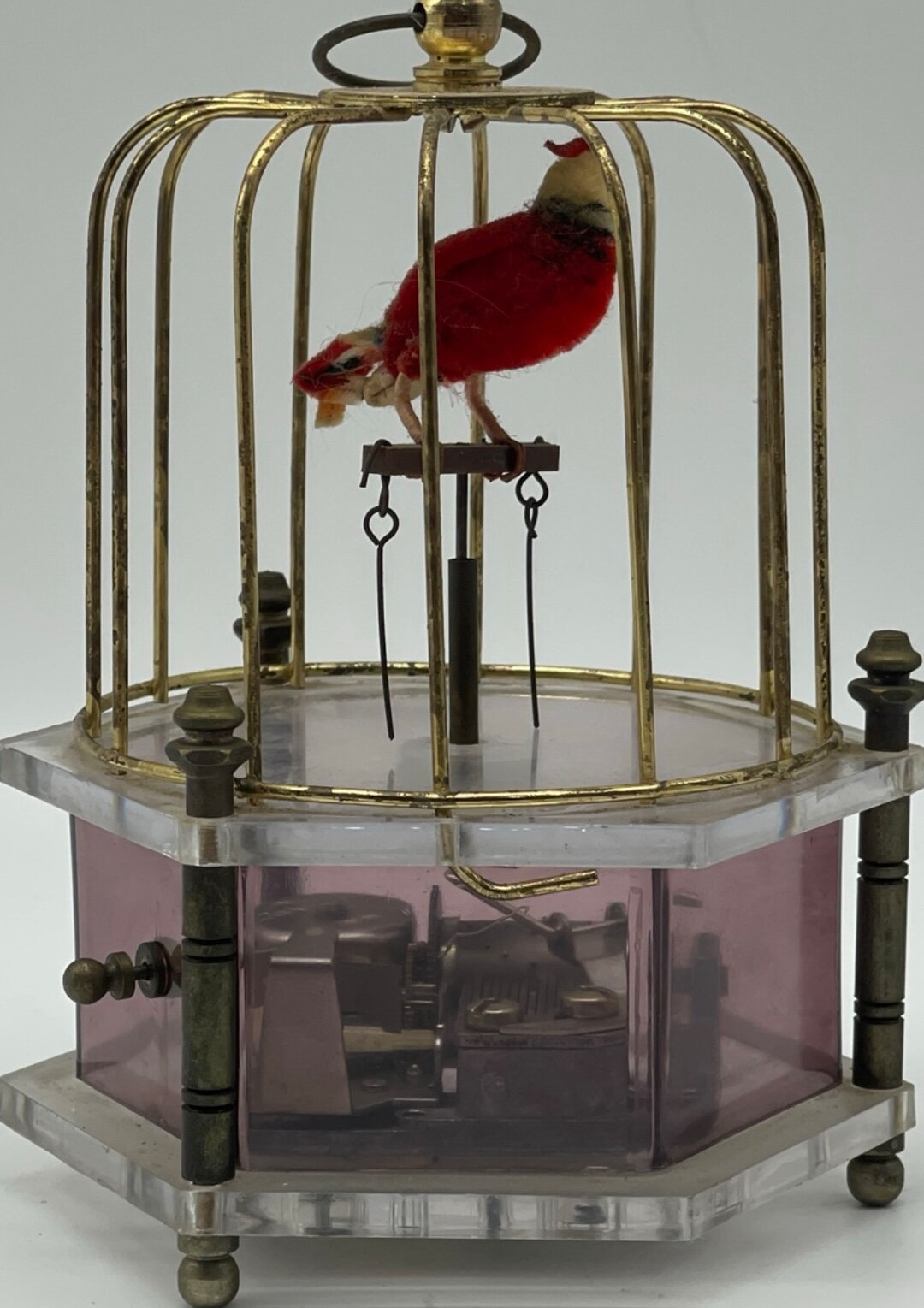 Vintage Japan Sankyo Automaton Bird in Cage Music Box Missing Wind up ...