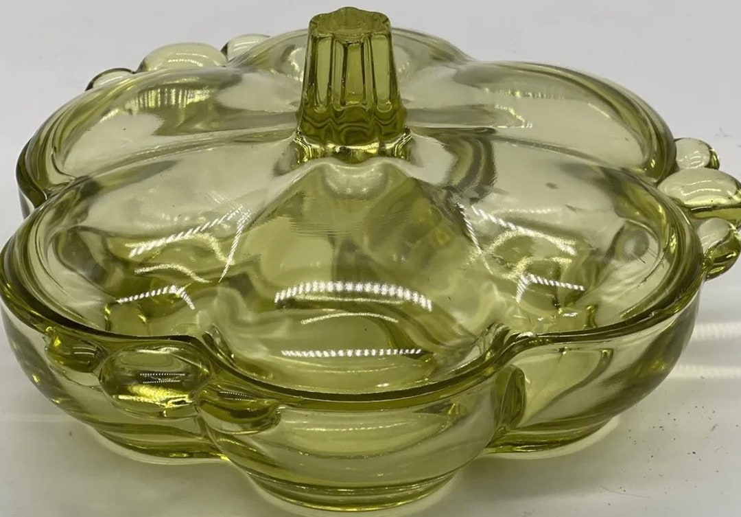 Vintage Duncan & Miller Yellow Canterbury Candy Dish MCM - Etsy