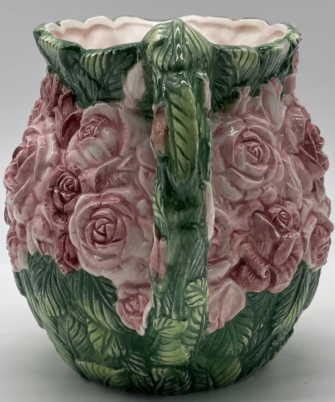 Vintage 1987 the Haldon Group Ceramic 3D Pink Roses Pitcher - Etsy