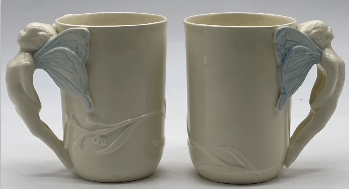 Rare Vandor Fairy Ceramic Mugs Cups Winged Angel Handles 1979 Fantasy ...