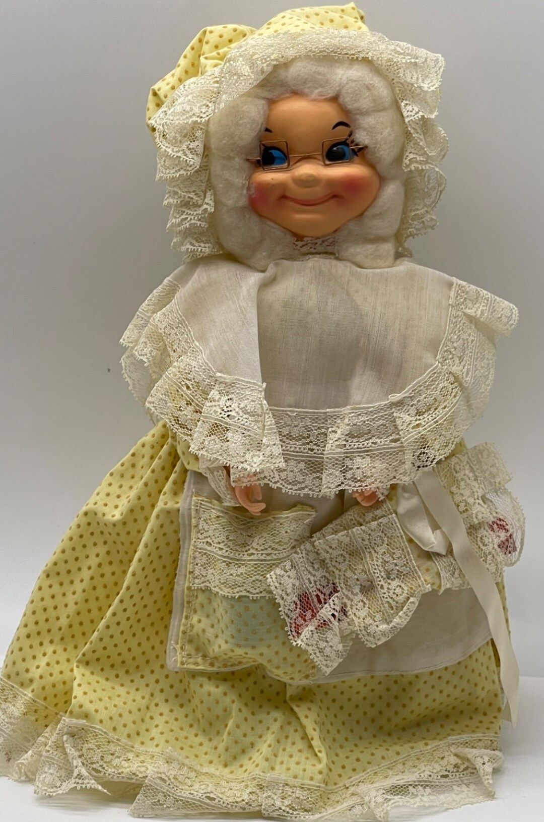 Vintage Grandma Doll Bottle Cover Koozie With Pin Cushion & Tape ...