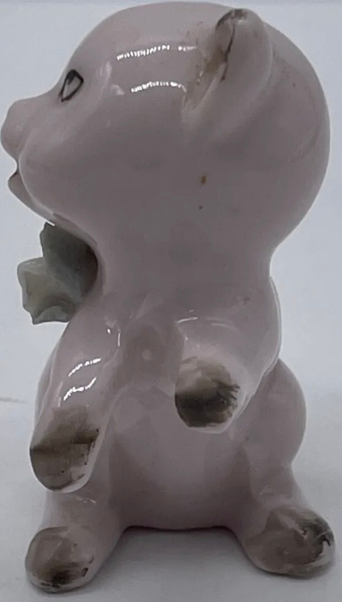 Vintage Japan Pink Cat Figurine With White Flower Playful - Etsy