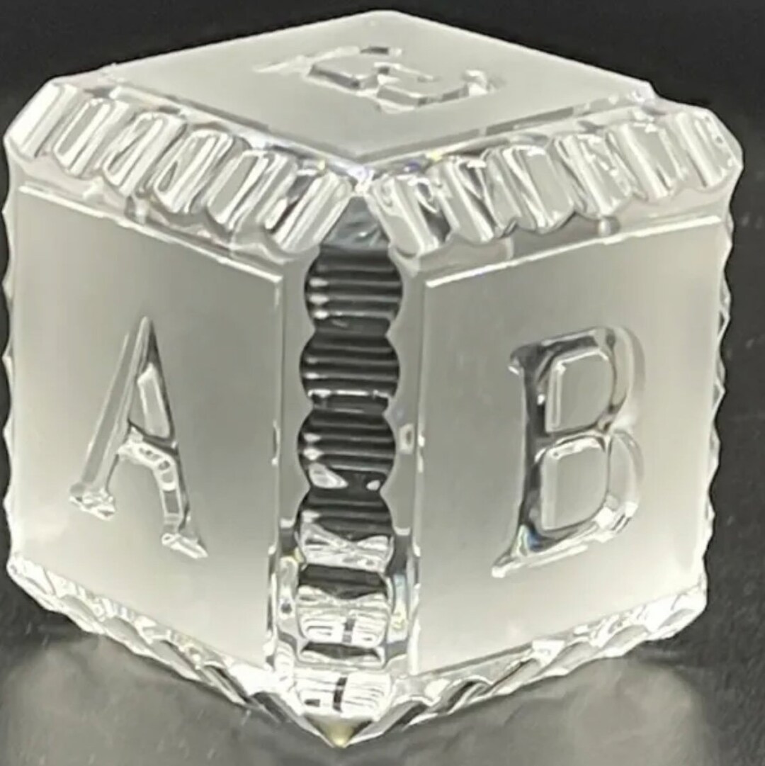 Waterford Crystal ABCDE Building Block Paperweight Figurine Delaine ...