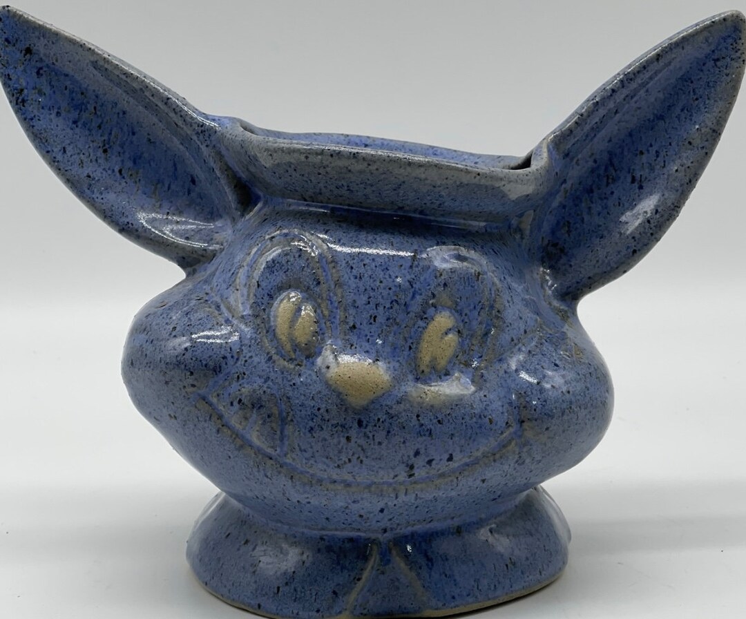 Vintage Blue Rabbit Head Planter Hand Painted MCM Kitschy ...