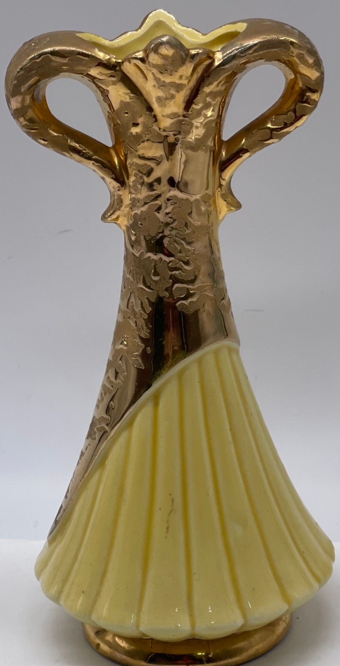 Vintage Savoy China Vase Yellow & Weeping Gold Pattern - Etsy