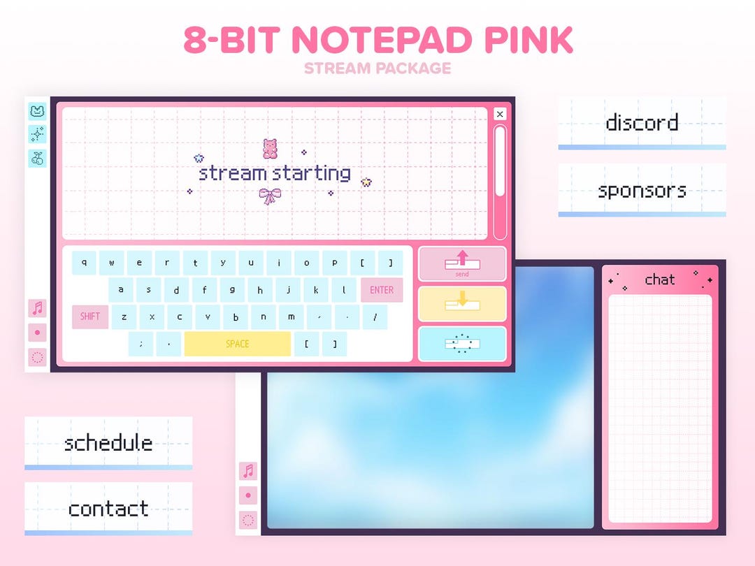 8bit Notepad Twitch Stream Webcam Overlay With Panels for Twitch ...