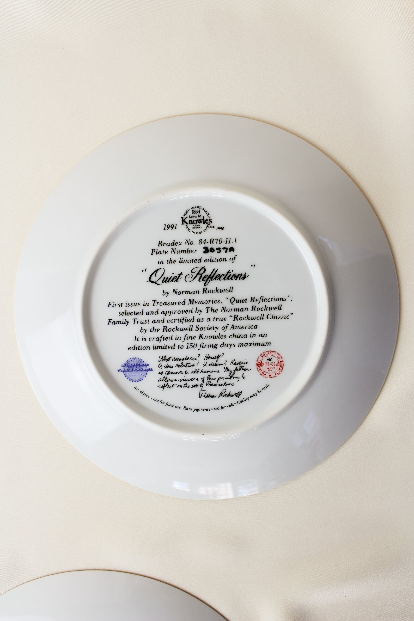 Norman Rockwell Collectors Plate: Quiet Reflections - Etsy