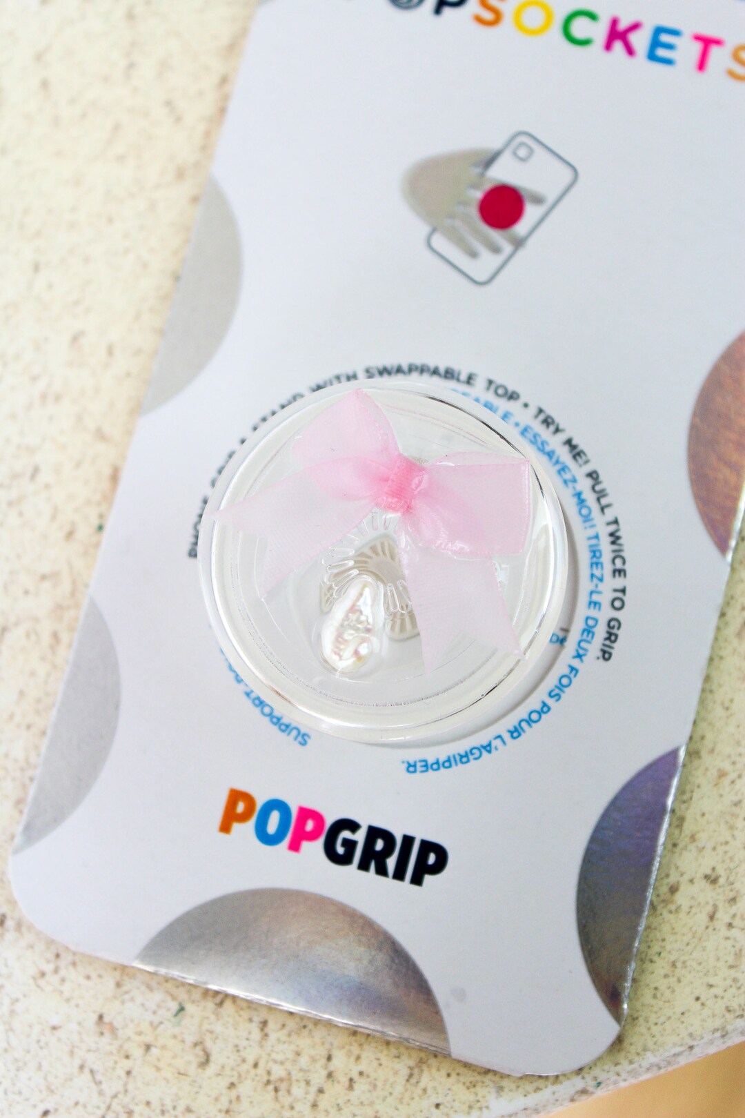 Pink Bow & Pearl Popsocket - Etsy