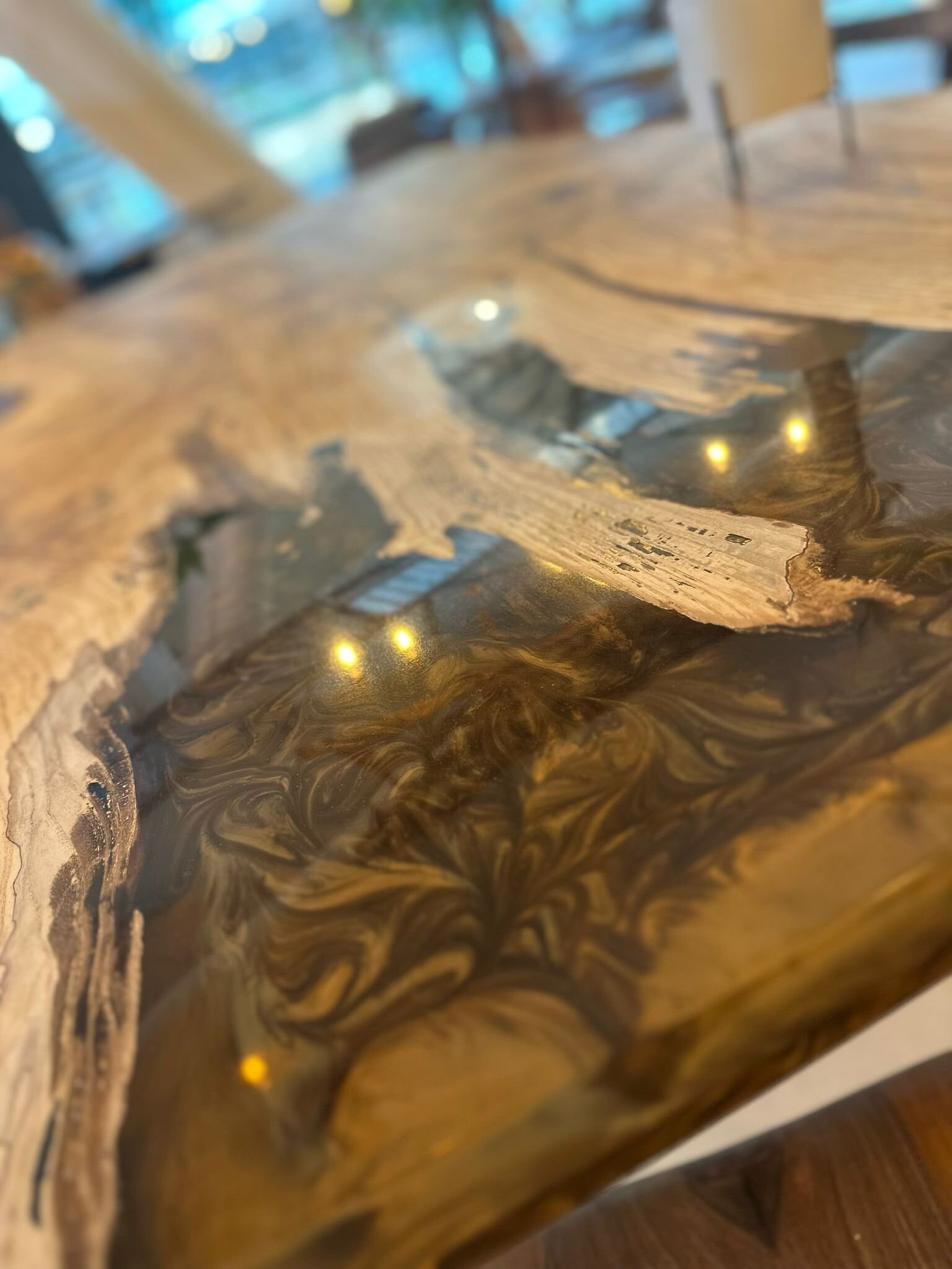 Epoxy Ash Wood Dining Table Ashley - Etsy