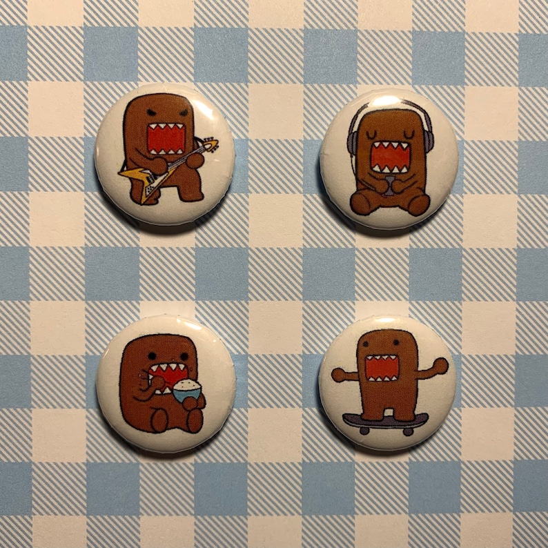 Domo Pins 4 Piece 1 Inch Button Pin Set Comes With - Etsy