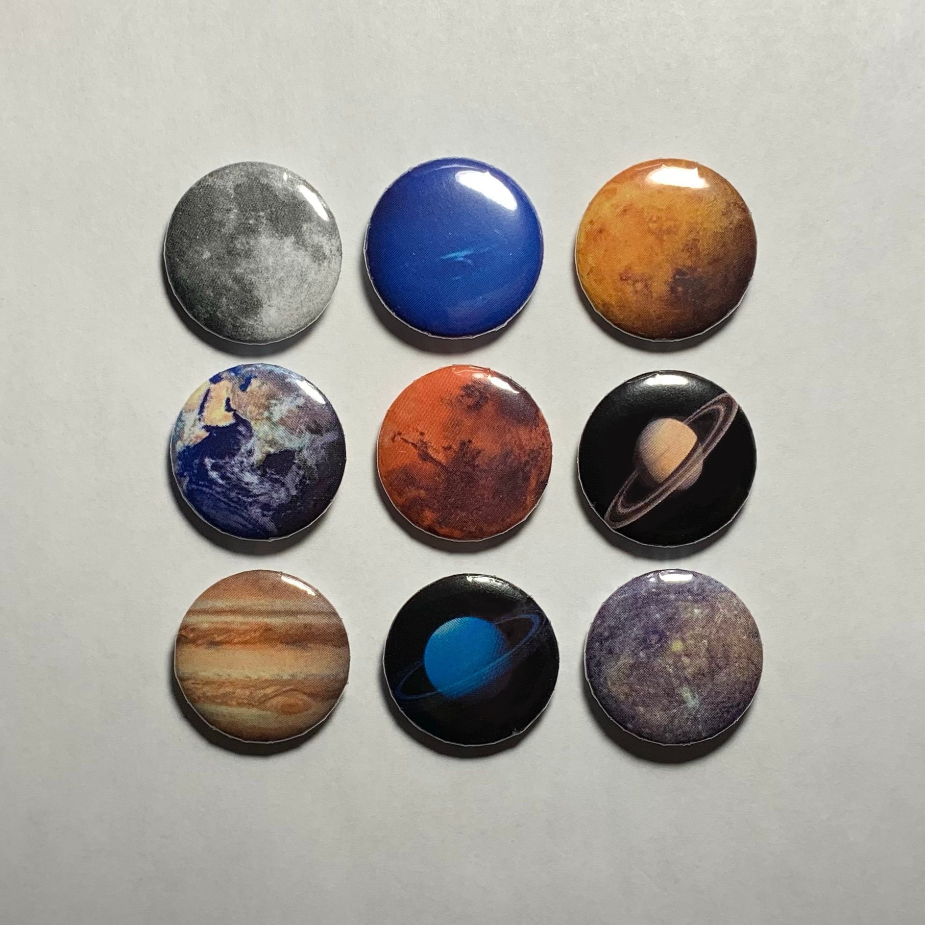 Planets the Moon Pin Set 9 Piece 1 Inch Button Pin Set - Etsy