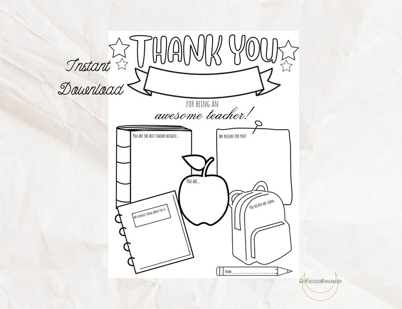 Teacher Appreciation Week Teacher Coloring Page Printable - Etsy