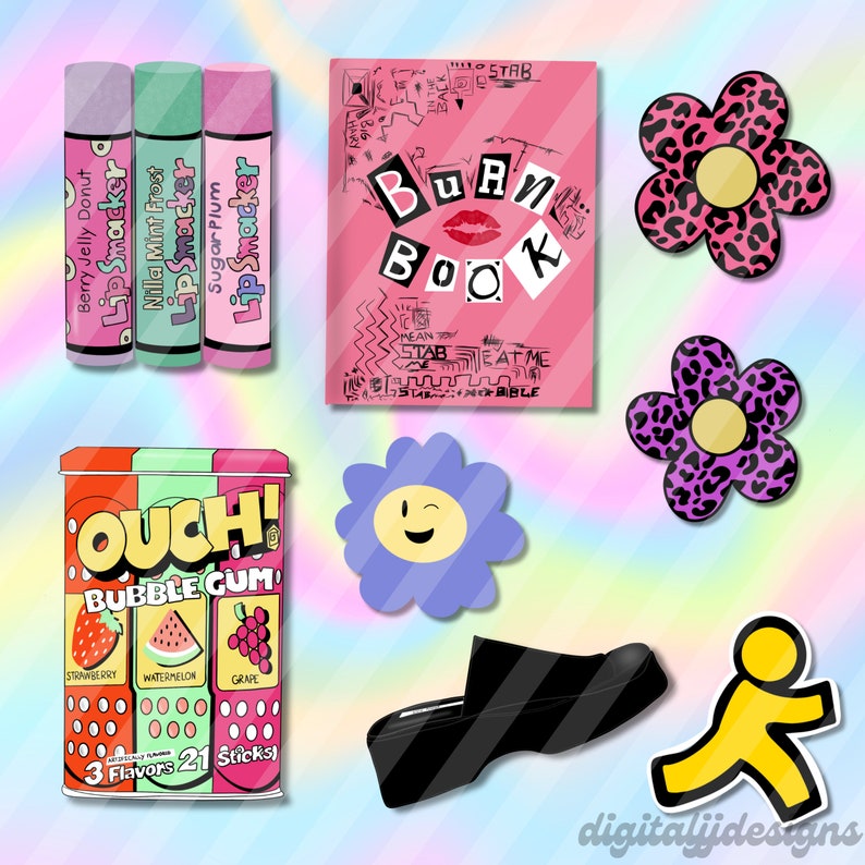 90s 2000s Sticker PNG Bundle, Retro Clipart (digital Download) - Etsy