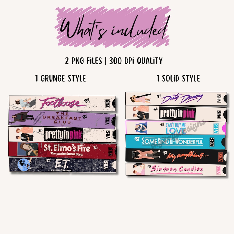 Custom 80's VHS Movies Design, VHS Stack Movies, 80's Sublimation ...