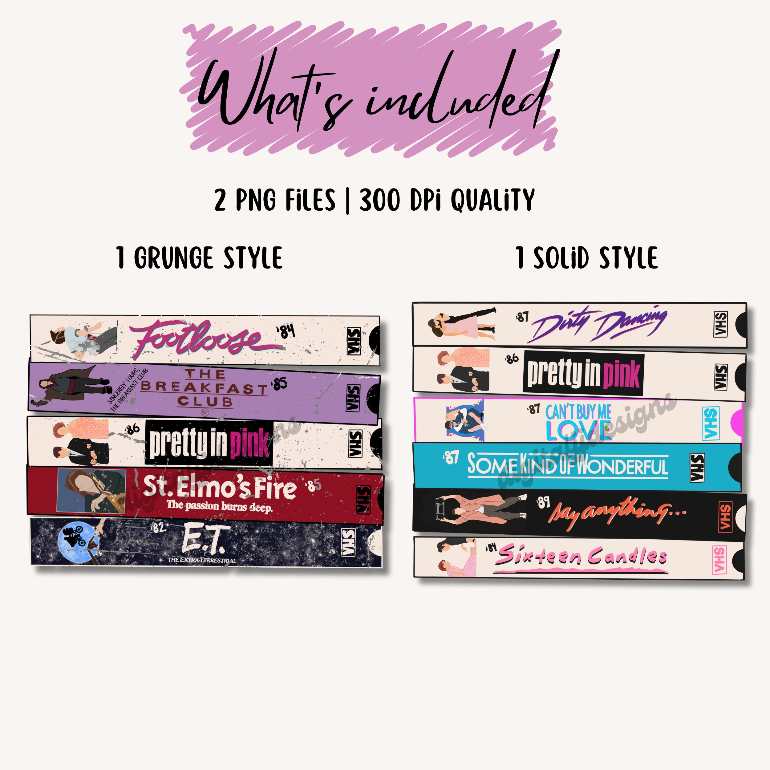 Custom 80's VHS Movies Design, VHS Stack Movies, 80's Sublimation ...