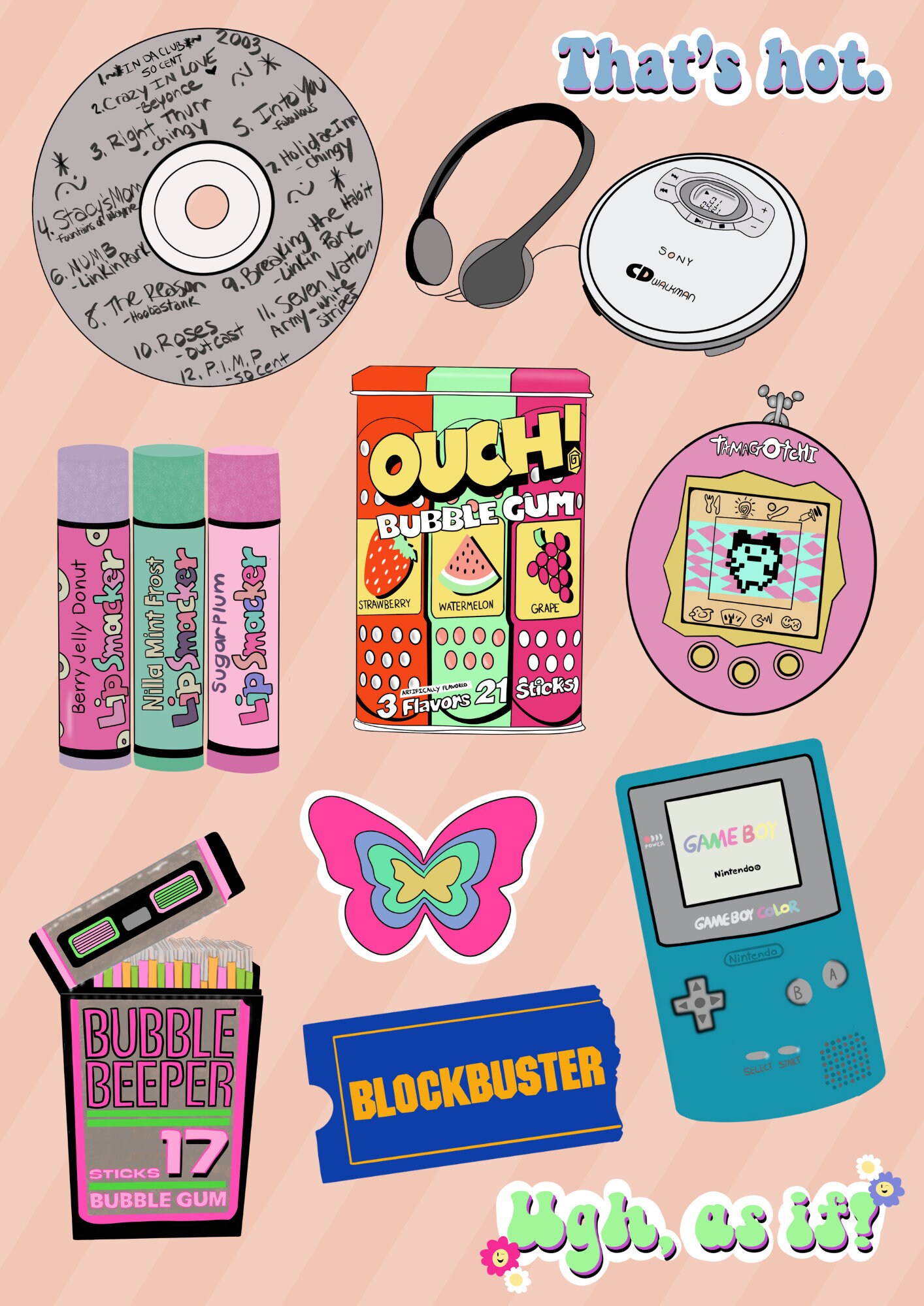 90s Sticker PNG Bundle 2000s PNG Digital Download Digital - Etsy Australia
