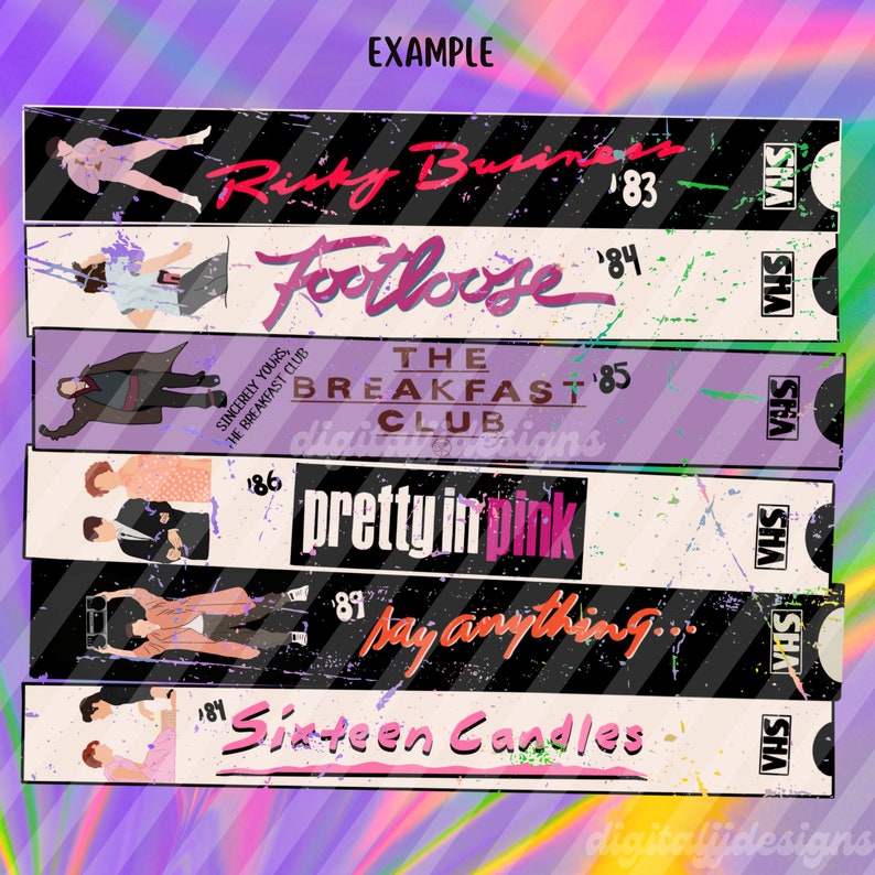 Custom 80's VHS Movies Design, 80's Vhs PNG, VHS Stack Movies, 80's ...