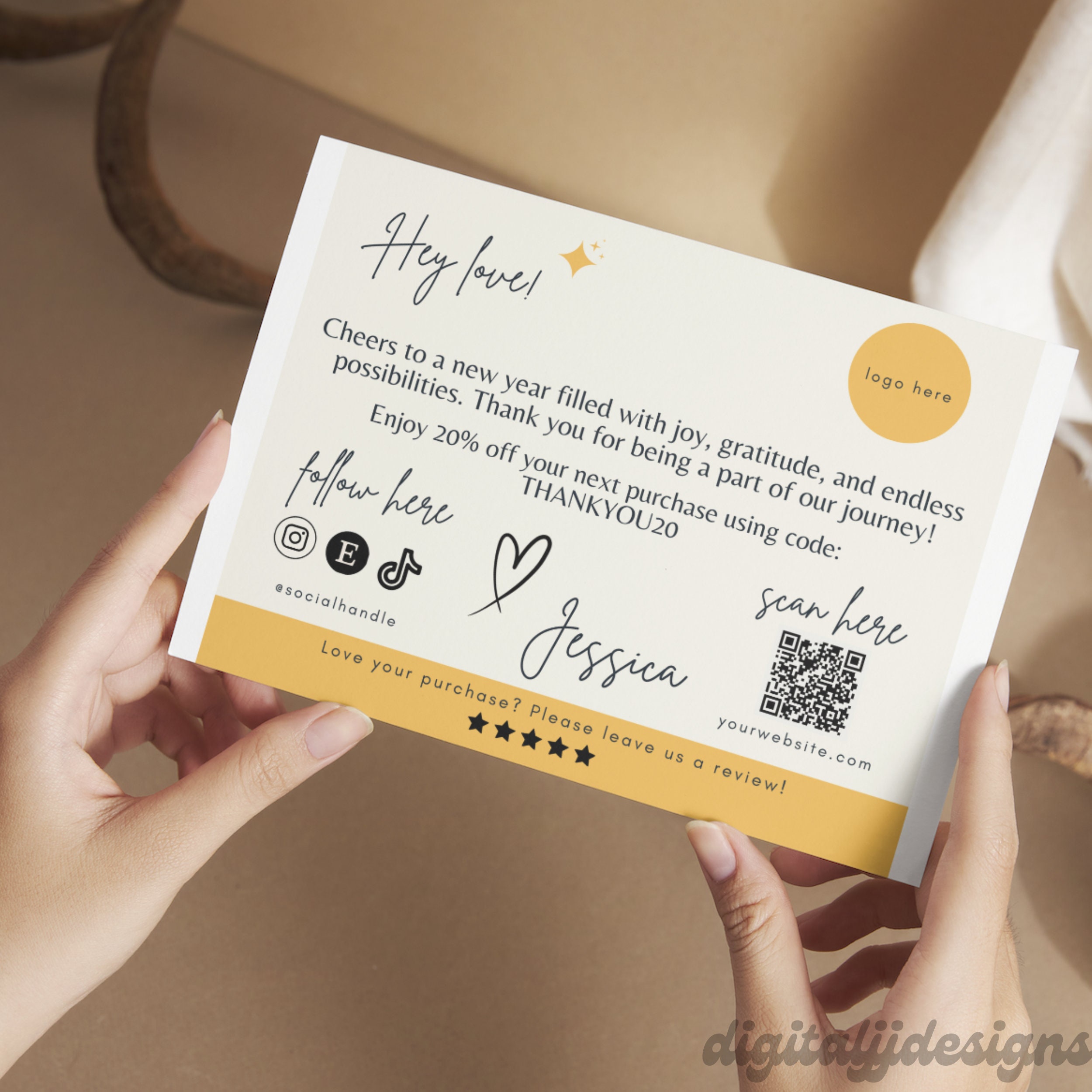 Holiday Printable Thanks for Your Purchase, 2024 New Years Business ...