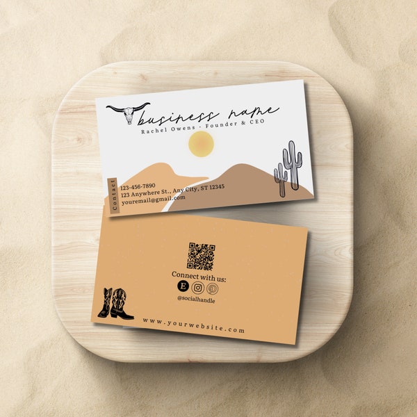 Western Business Card Template - Etsy